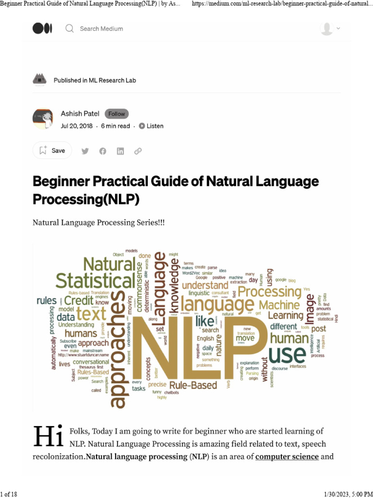 Beginners Practical guide to NLP | PDF | Linguistics