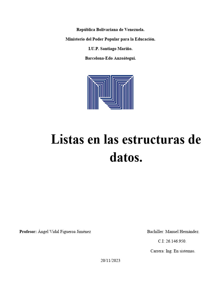 Listas en Las Estructuras de Datos | PDF | Datos de computadora | Ingeniería de software