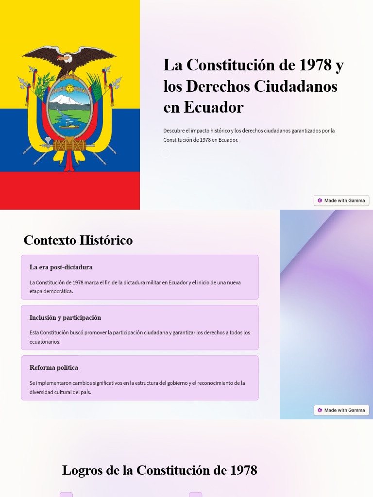 La Constitucion de 1978 y Los Derechos Ciudadanos en Ecuador 3 | PDF ...