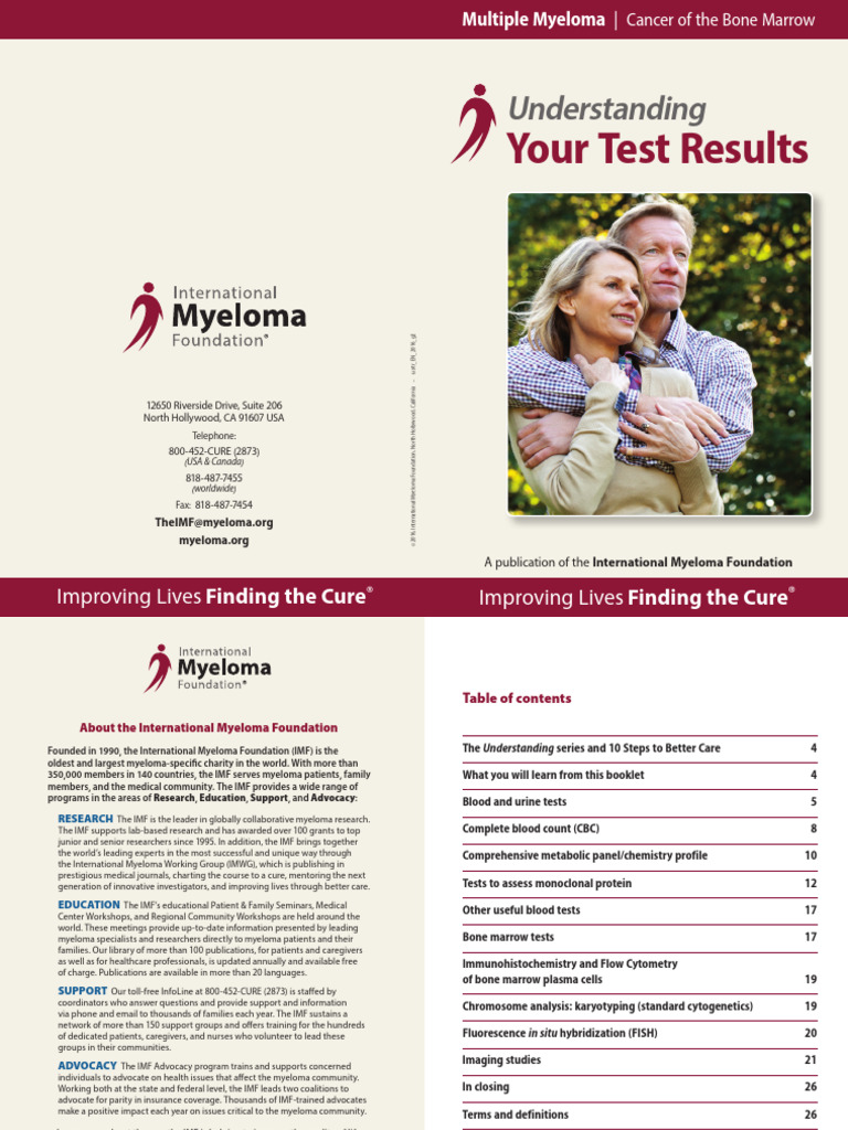 Multiple Myeloma - Cancer of the Bone Marrow (Blood Tests) | PDF ...