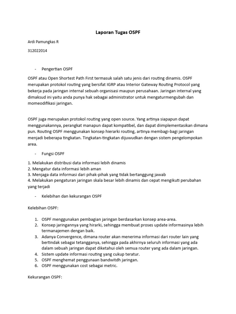 Laporan Tugas OSPF | PDF