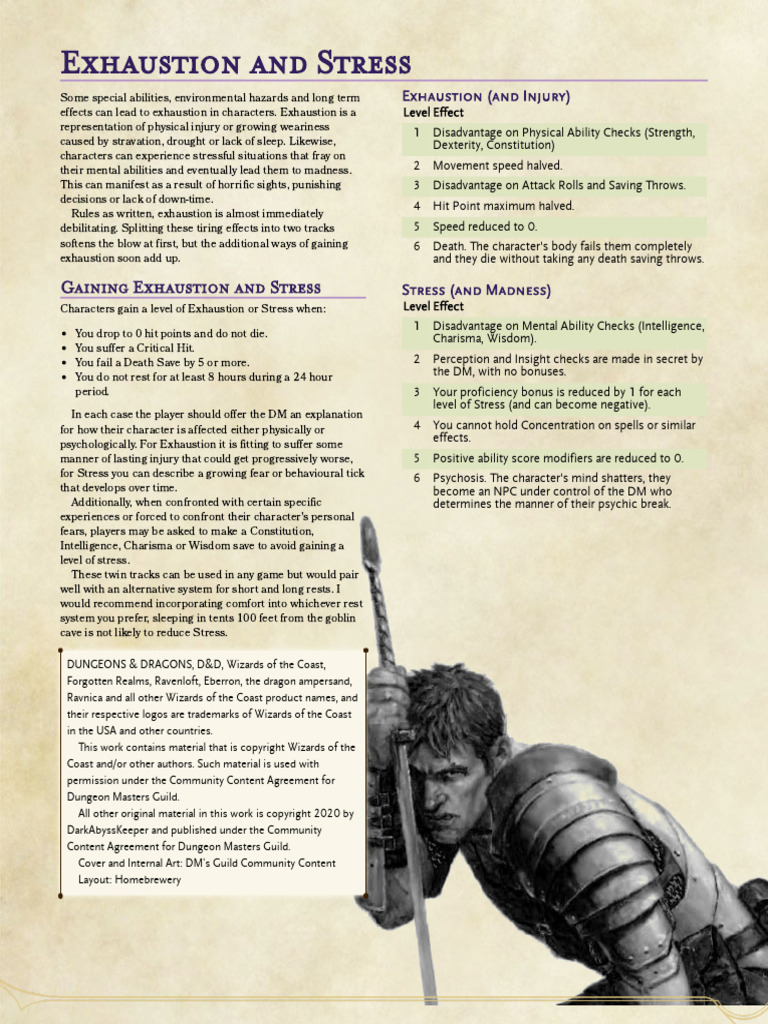 Exhaustion_and_Stress | PDF | Dungeons & Dragons | Wizards Of The Coast
