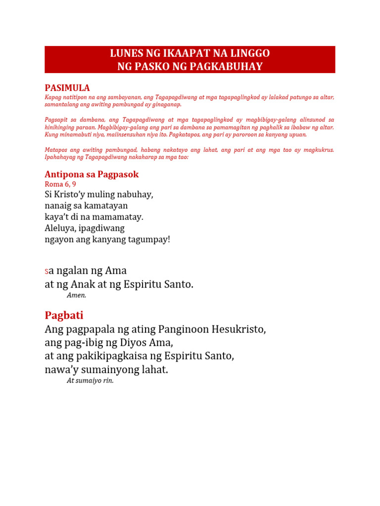 Liturgy 101 - B Easter 04 01 | PDF