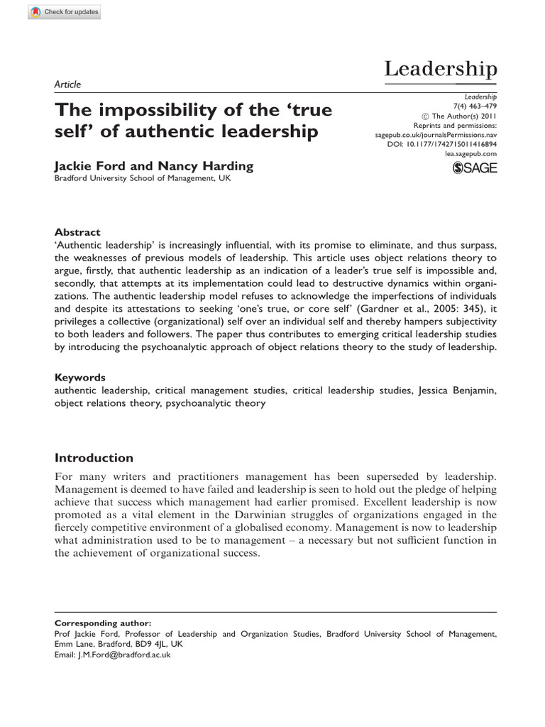 6 - Ford Harding | PDF | Leadership | Transformational Leadership