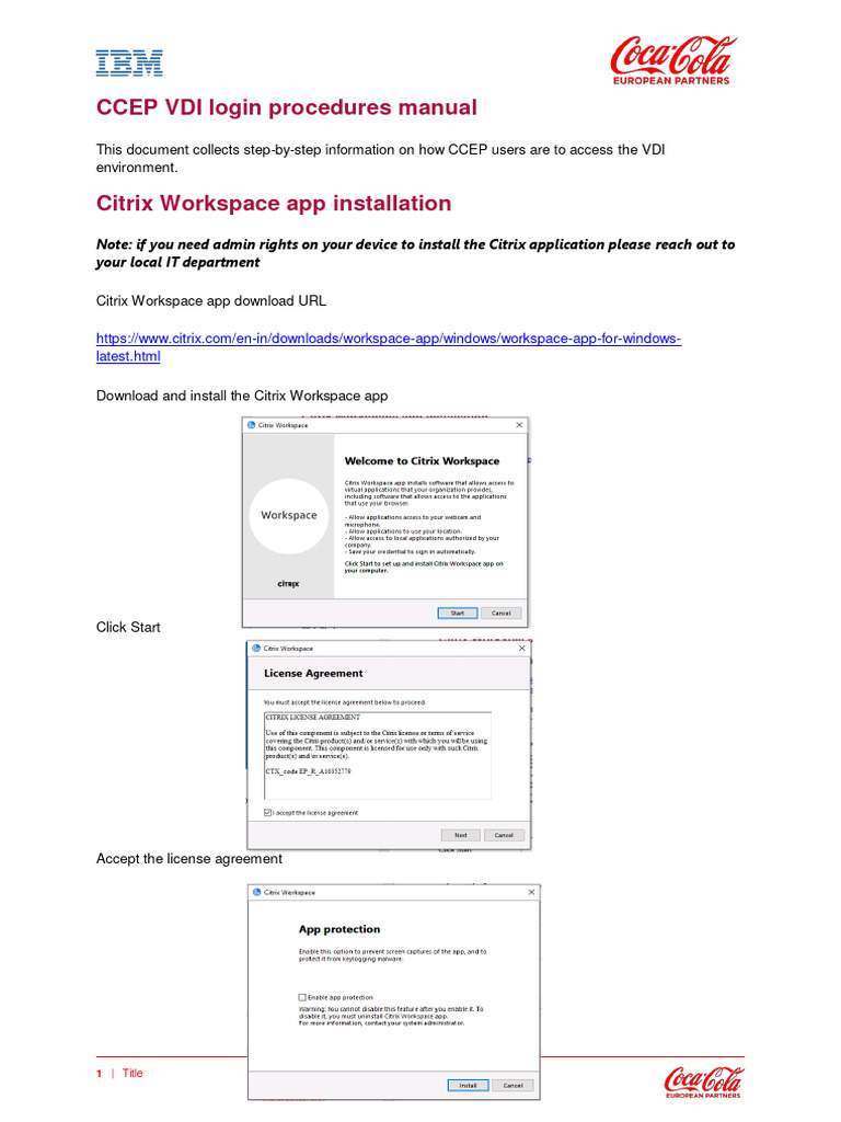 CCEP VDI Login Procedures Manual | PDF | Desktop Virtualization ...