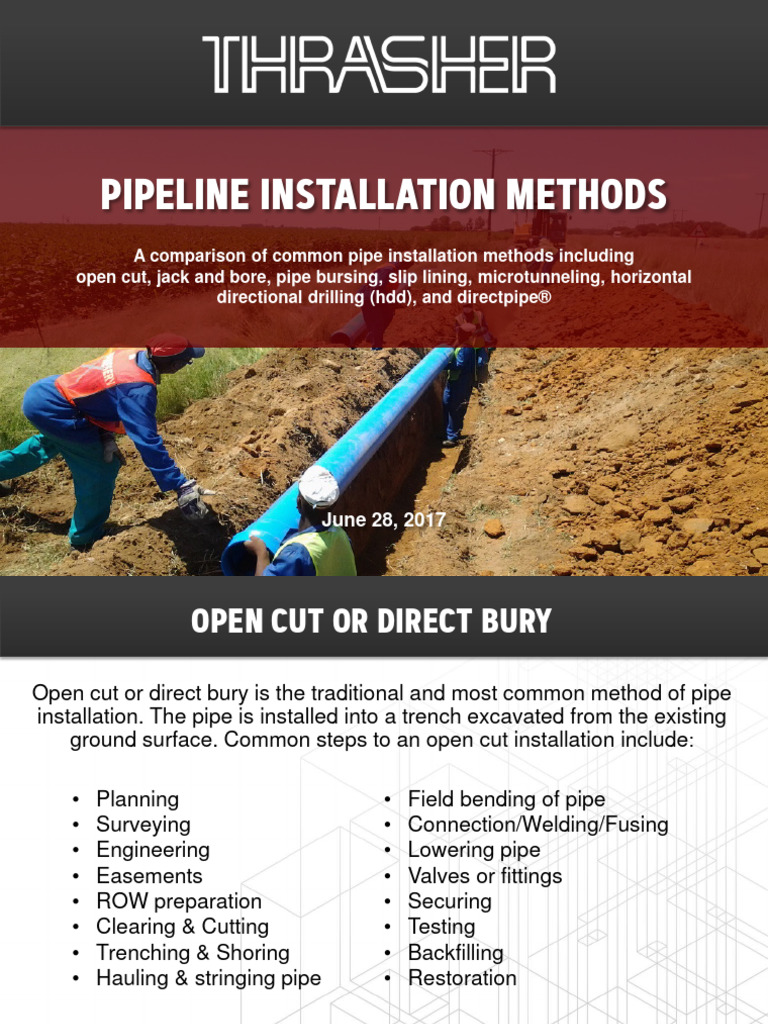 Pipeline Installation Pdf Pipe Fluid Conveyance Trench