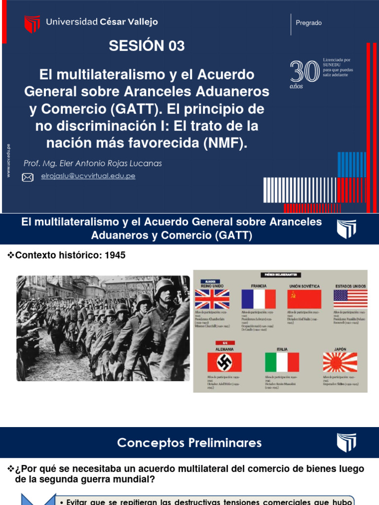 Sesión 3 - TRADE INTERNATIONAL LAW | PDF | Acuerdo General sobre Aranceles Aduaneros y Comercio ...