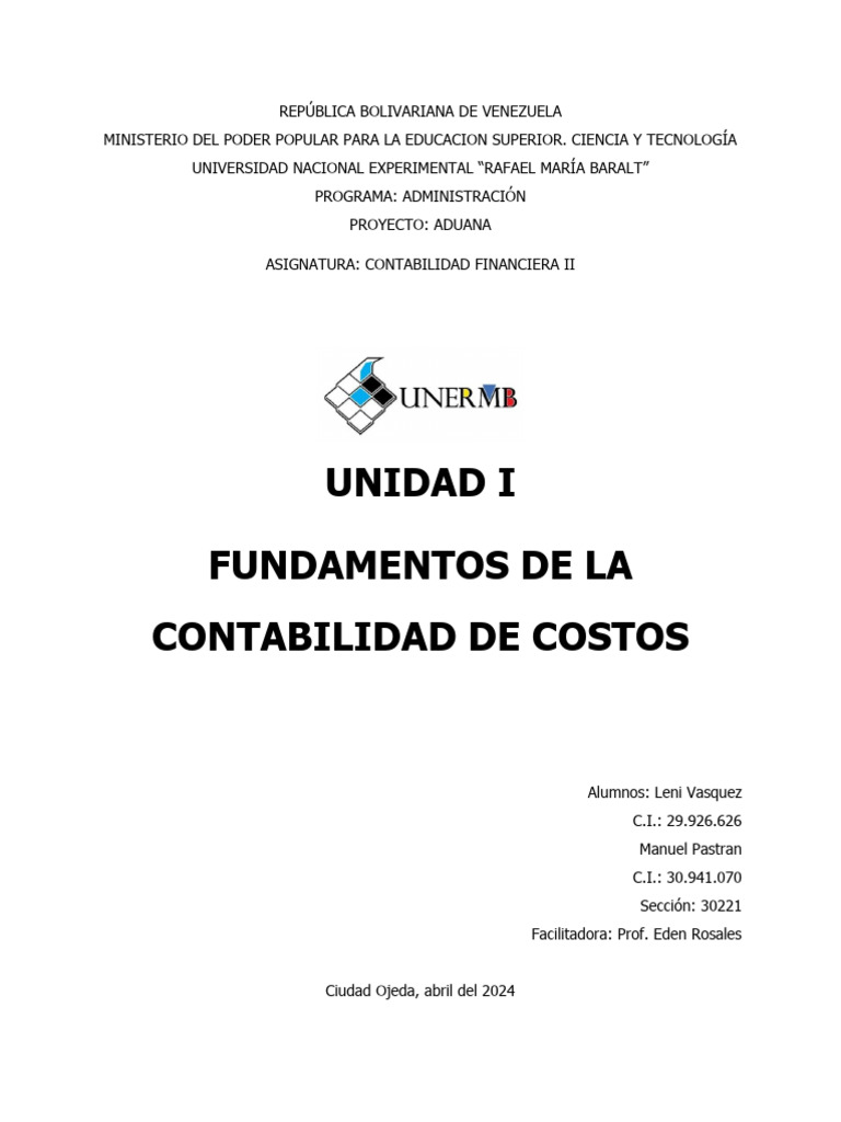 Fundamentos de La Contabilidad de Costos | PDF | Contabilidad | Business