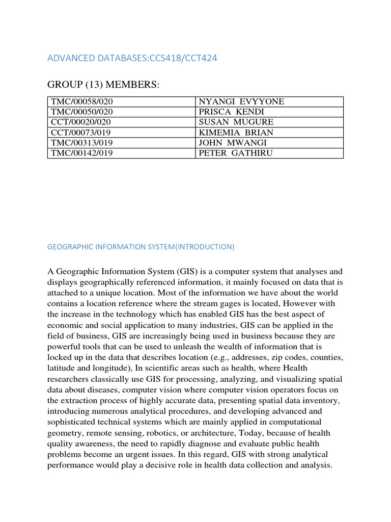 Geographic Information System | PDF | Geographic Information System | Spatial Analysis