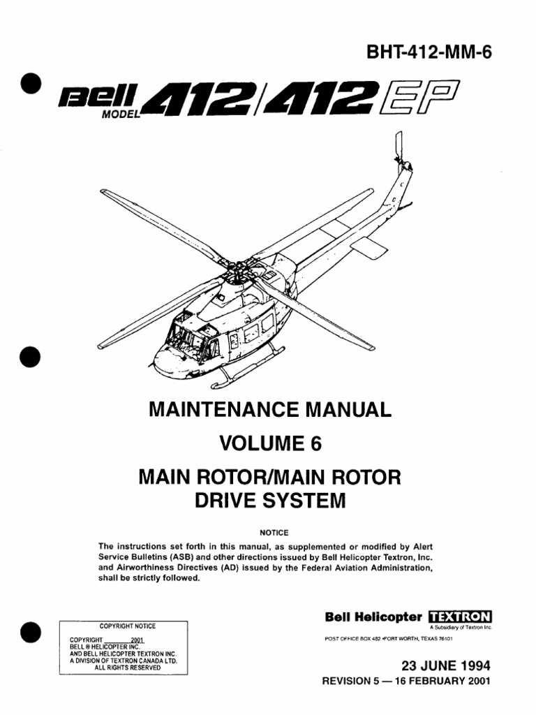 BHT 412 MM 06 MR and TR | PDF | Helicopter Rotor | Screw
