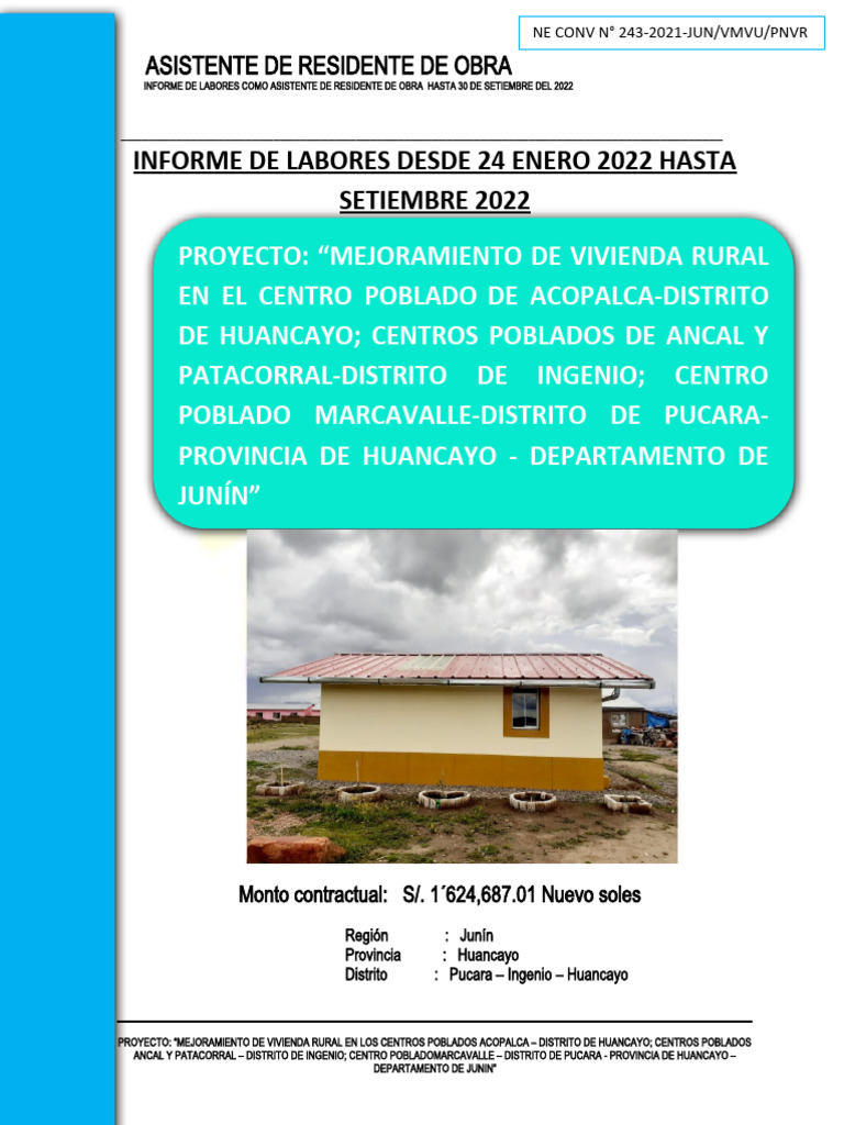 INFORME DE ASISTENTE DE RESIDENTE | PDF