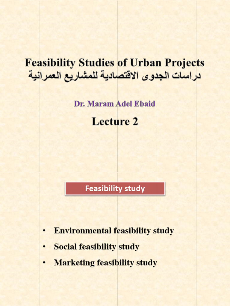 lecture 2 Feasibility studies updated | PDF