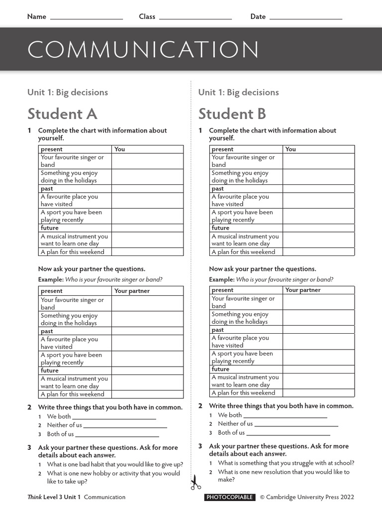 Communication Activities for Students | PDF