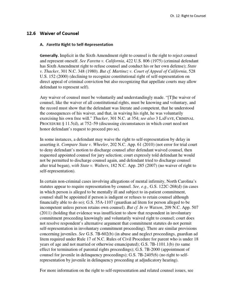12.6 Waiver of Counsel | Download Free PDF | Right To Counsel | Pro Se ...