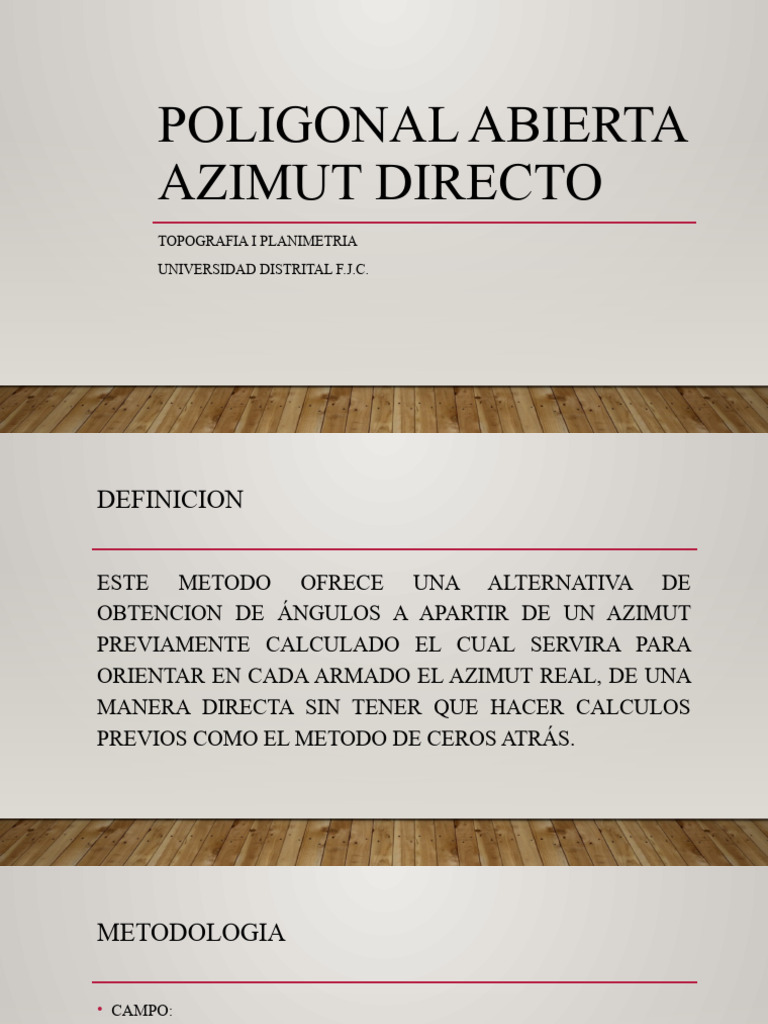 Poligonal Abierta Azimut Directo | PDF | Azimut | Tecnología geográfica