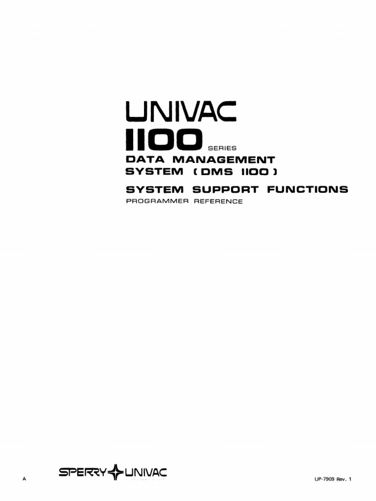 UNIVAC 1100 Data Management Manual | PDF | Databases | Computer File