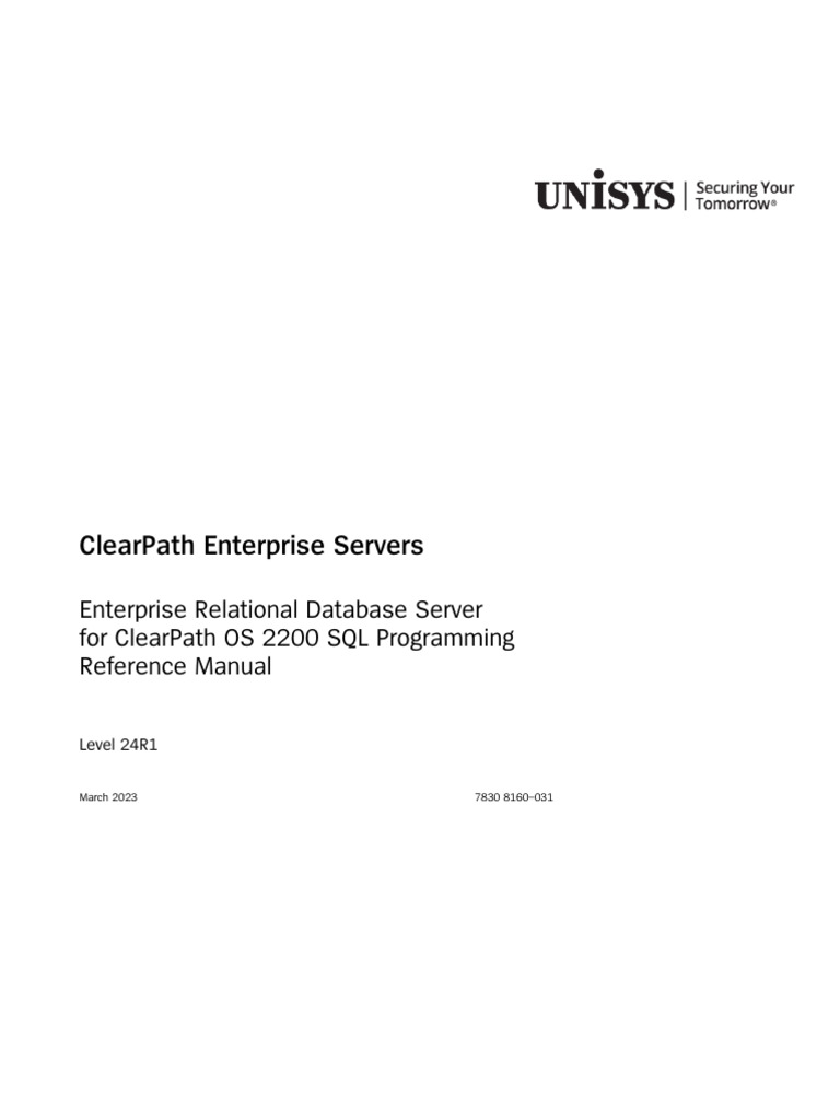 Clearpath Enterprise Servers | PDF | Relational Database | Sql