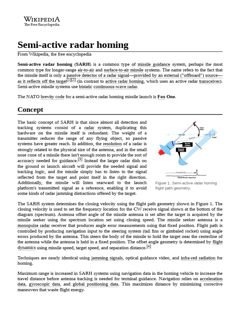 Semi-Active Radar Homing | PDF | Military Technology | Missile