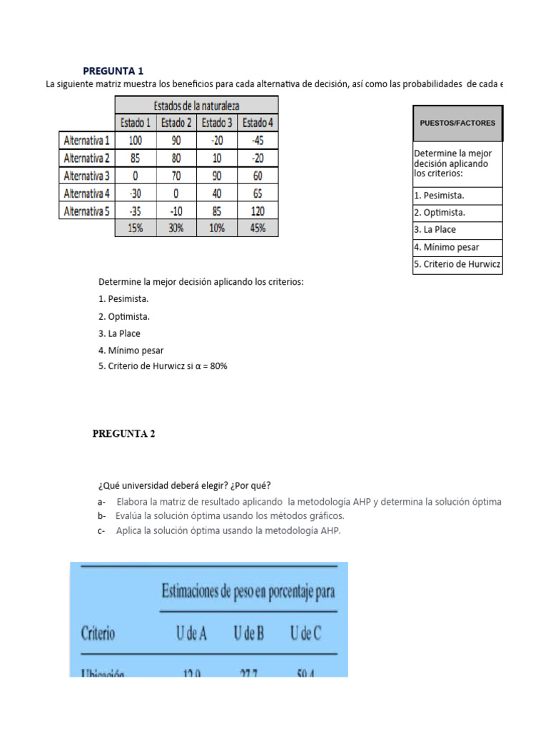 PC1 Teoria de Decisiones | PDF