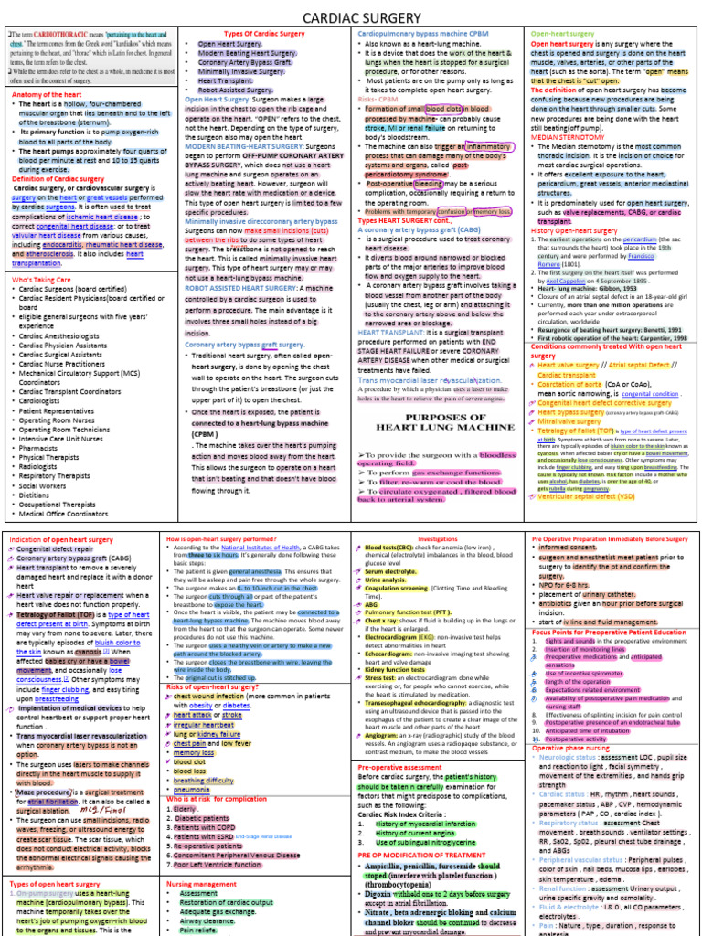 Open Heart Surgery Overview and Care | PDF | Cardiac Surgery | Heart