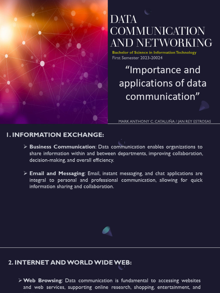 Importance and Applications of Data Communication | PDF | Internet ...