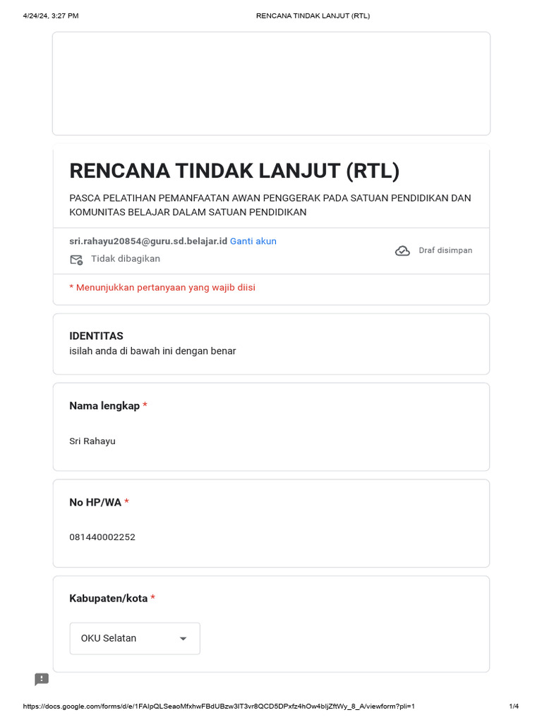 RENCANA TINDAK LANJUT (RTL) Okus | PDF | Bisnis