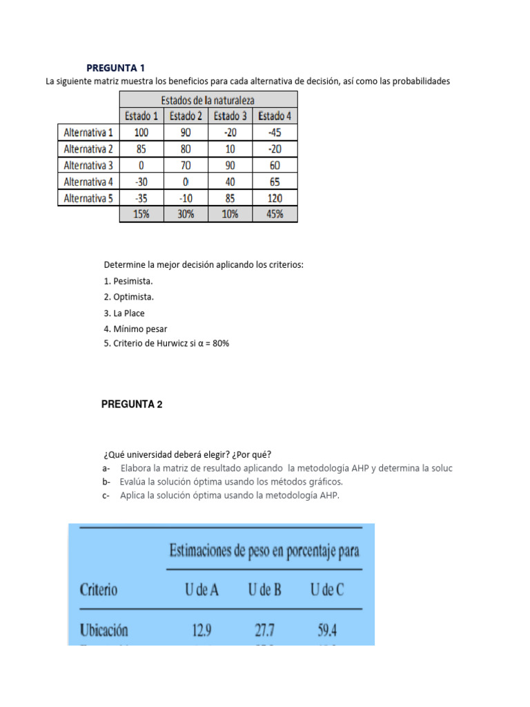 PC1 Teoria de Decisiones | PDF