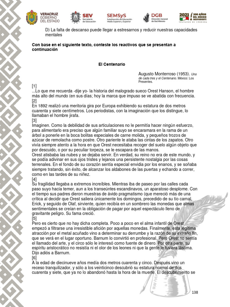 Orest Hanson: El Hombre Jirafa | PDF | Historia | Clásicos