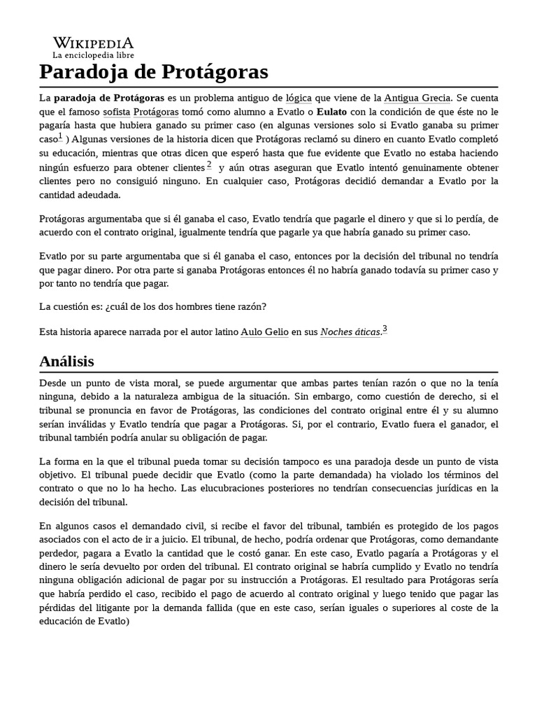 Paradoja de Protágoras | PDF