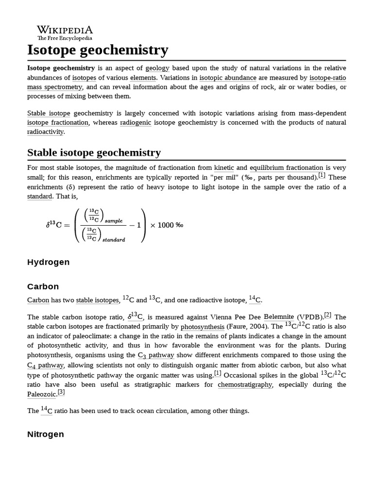 Isotope Geochemistry | PDF | Nuclear Chemistry | Chemical Elements