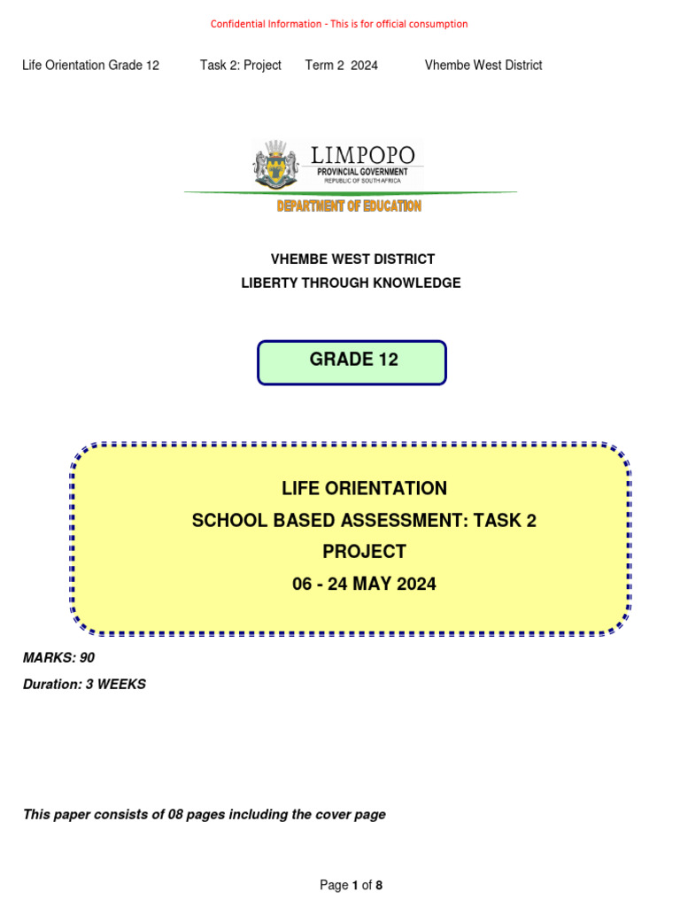 2024 Grade 12 Project QP | PDF | Questionnaire | Rights