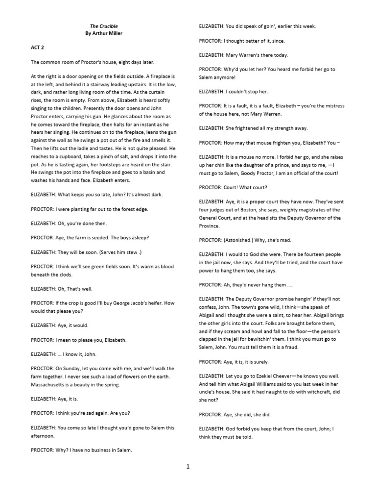 The Crucible Act 2 Overview | PDF | Ten Commandments