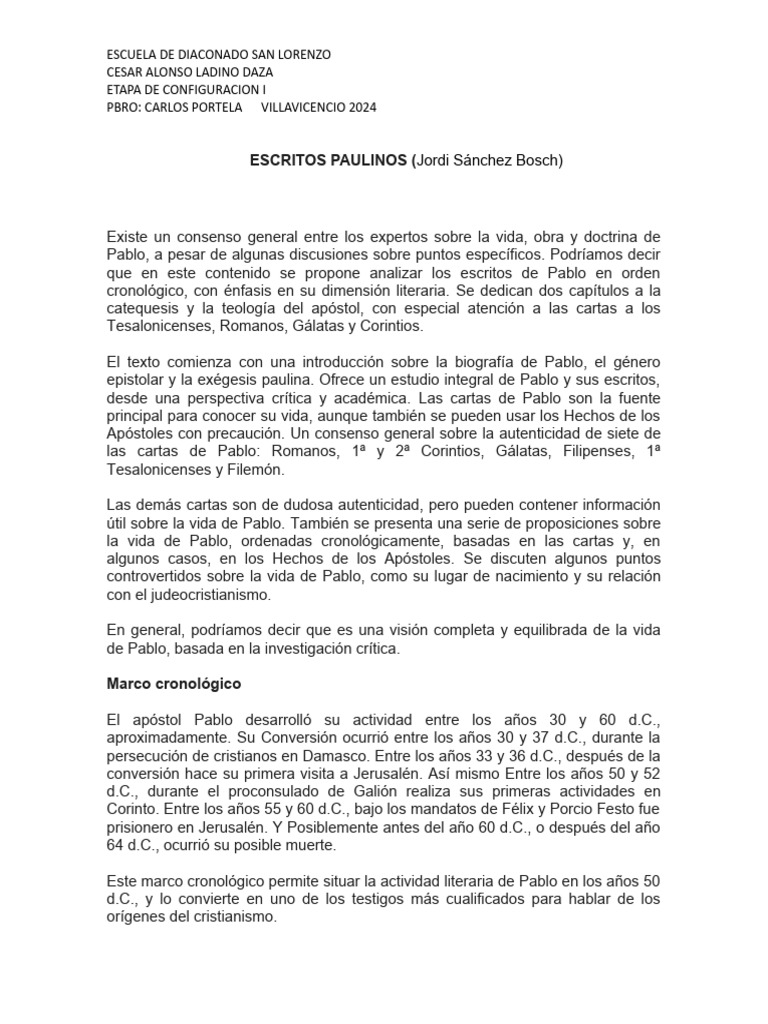 Vida y obra del apóstol Pablo | PDF | Pablo el apóstol | San Pedro