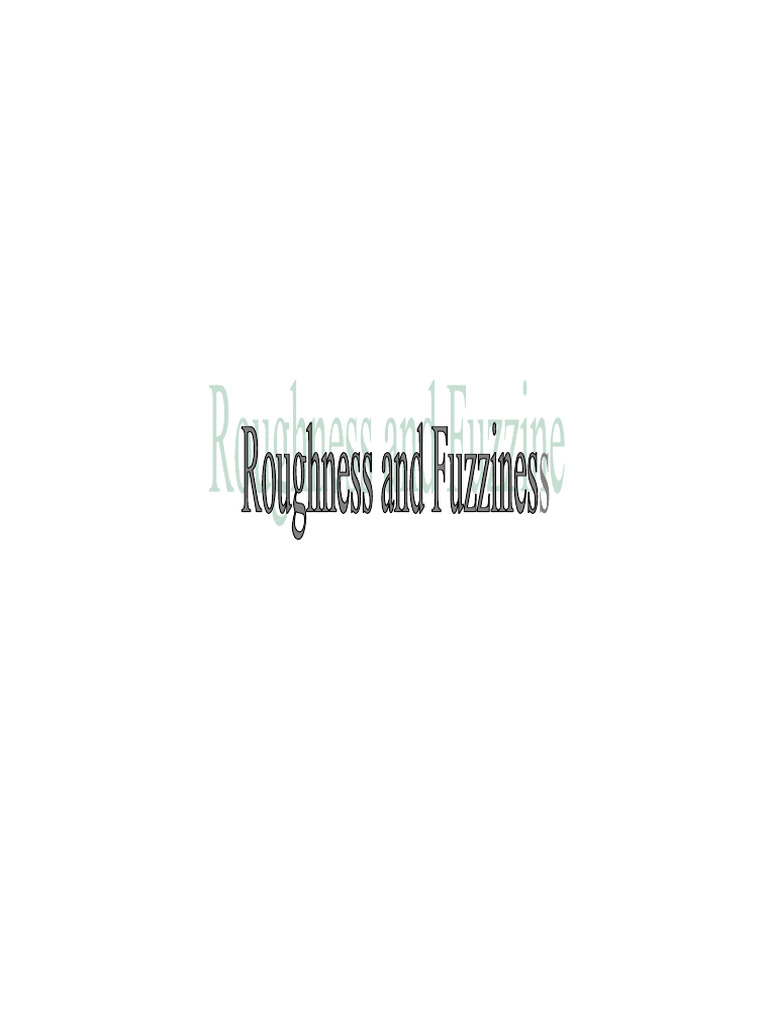 Lec4 Fuzzyandroughsets Pdf Fuzzy Logic Mathematical Analysis 