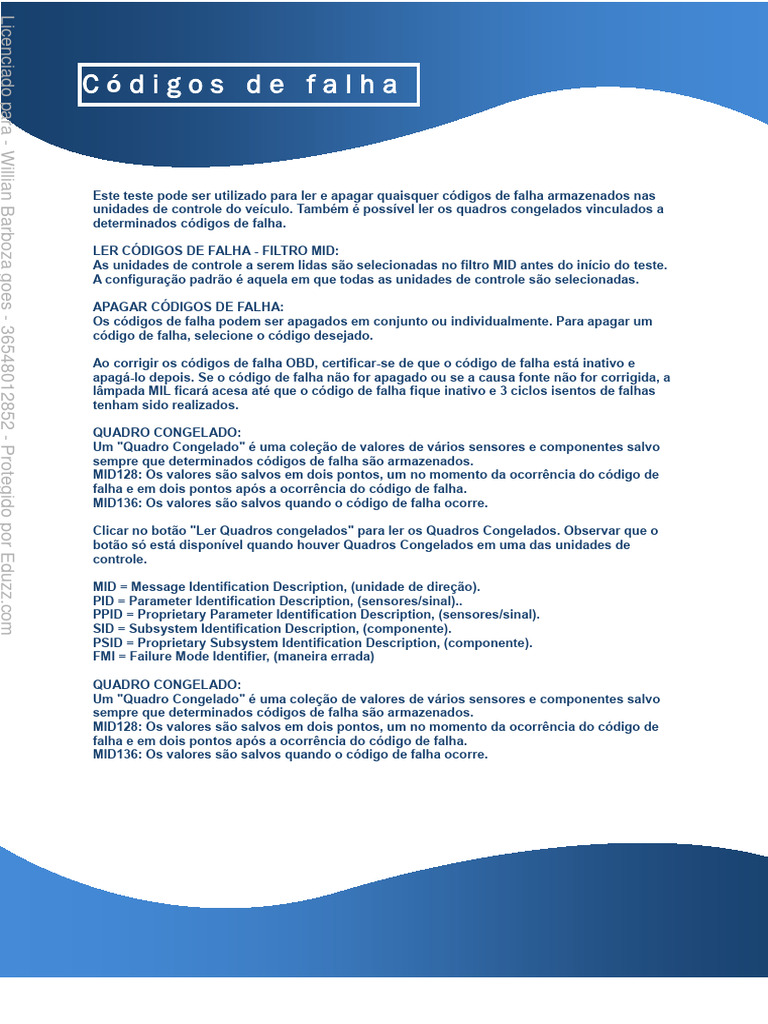 Como Verificar e Interpretar Códigos de Falha PDF | PDF | Informática ...