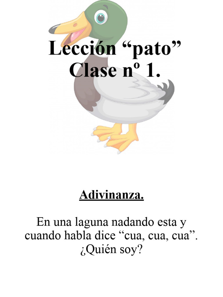 Adivinanzas y sílabas del pato | PDF | Comunicación oral | Voz humana
