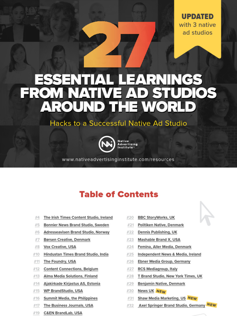 NAI 27 Learnings Native Ad Studios 2018 UPDATE | PDF | Advertising | Brand