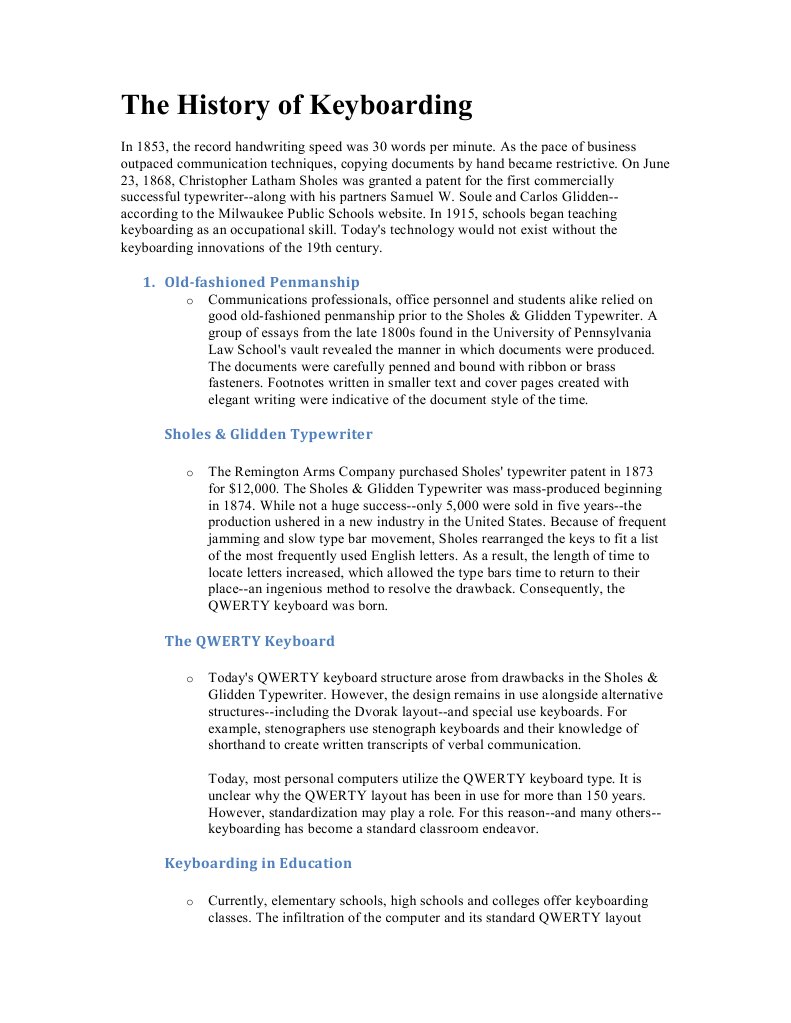 The History of Keyboarding | PDF | Computer Keyboard | Typewriter