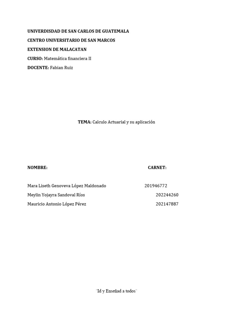 Calculo Actuarial.. Falta | PDF | Pensión | Actuario Calculo Actuarial.. Falta | PDF | Pensión | Actuario