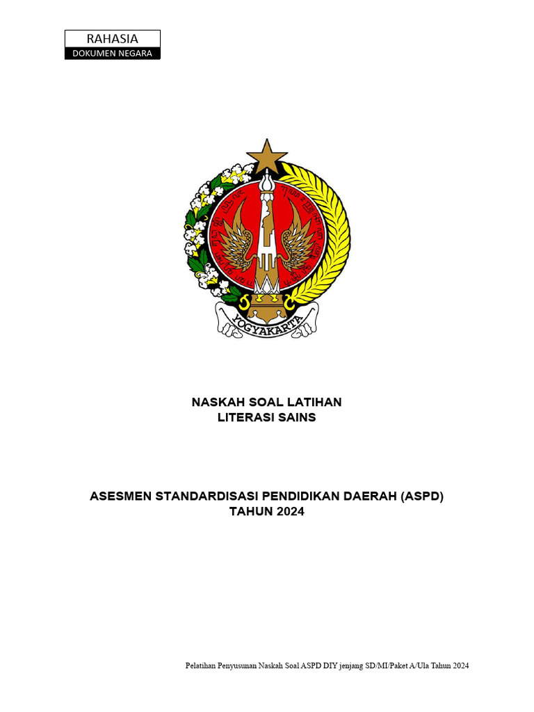 Literasi Sains SD 2024 | PDF