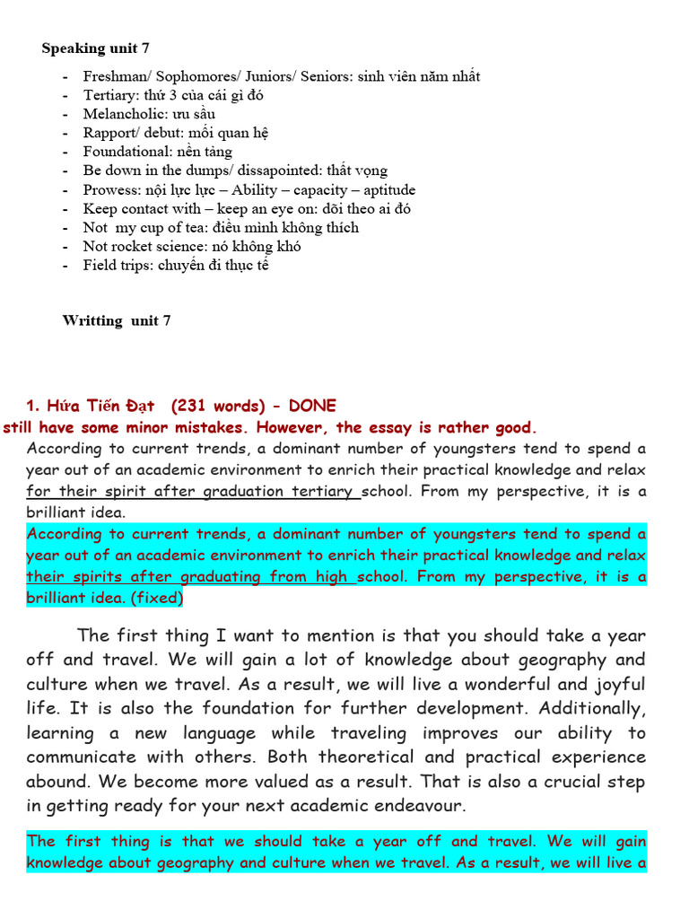 Speaking + Writting unit7 | PDF | Behavior Modification | Human ...