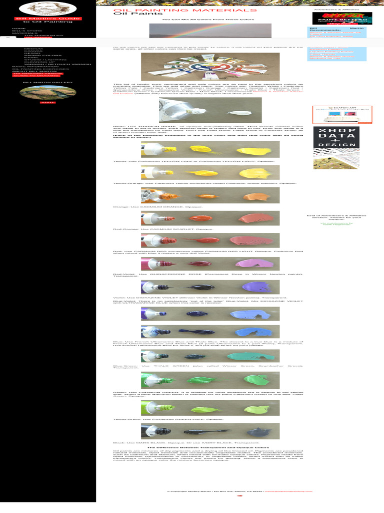 Mixing Paint Colors - Color Paints, Color Mixing for Oil Painting | PDF ...
