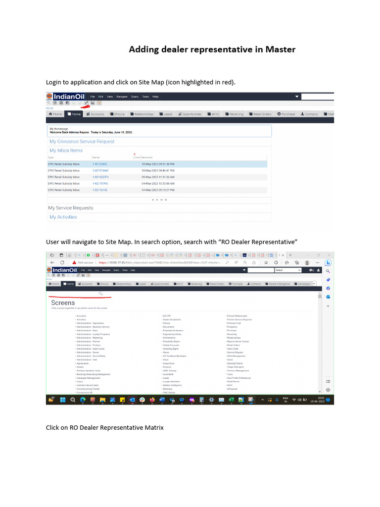 Adding Dealer Representative in Master of Work Permit | PDF | Business