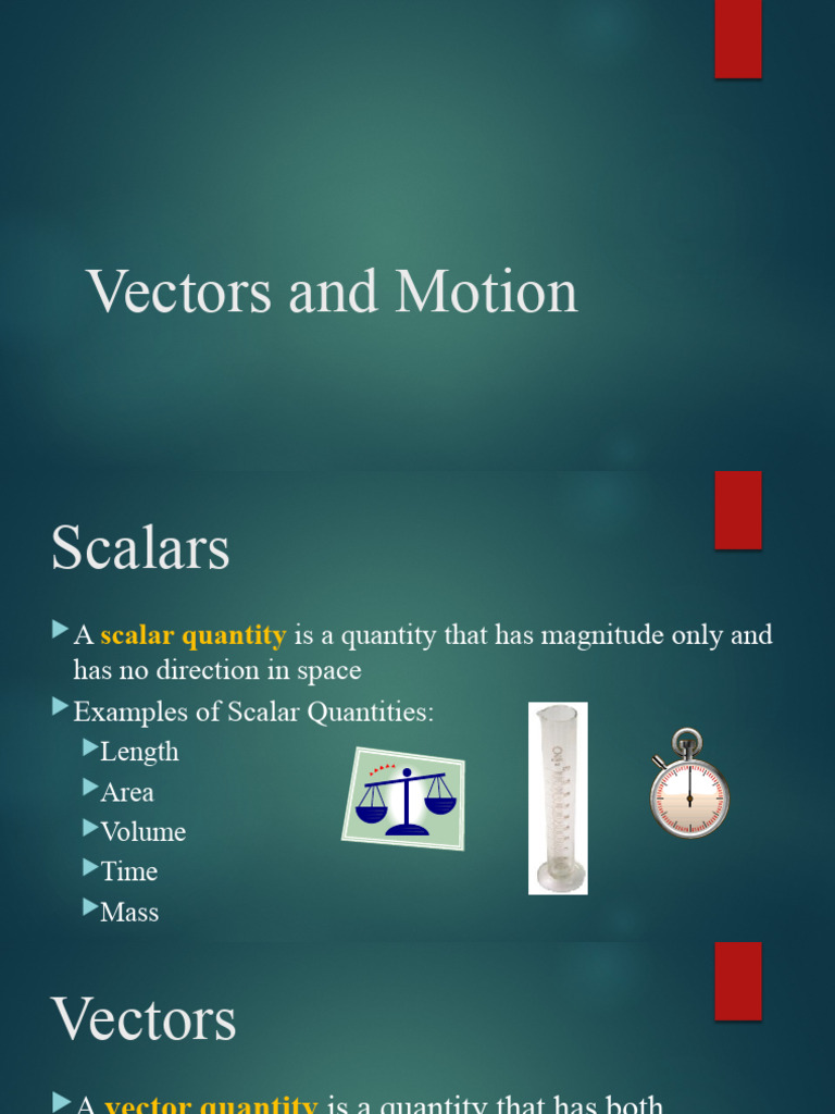 Scalars and Vectors in Motion | PDF | Euclidean Vector | Force