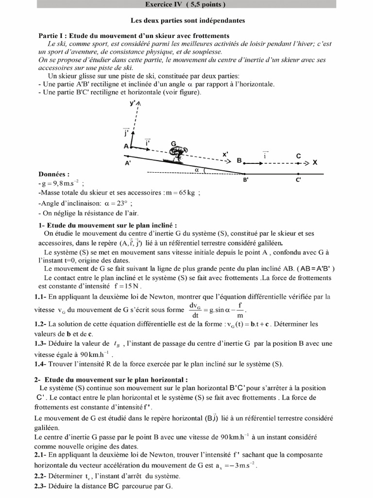 Les Lois de NEWTON - Mouvement Sur Un Plan (1) | PDF