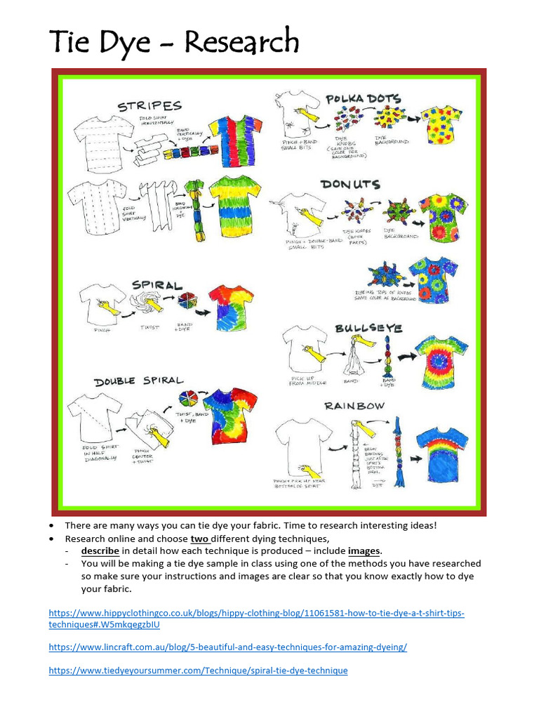 Tie Dye Research Task | PDF