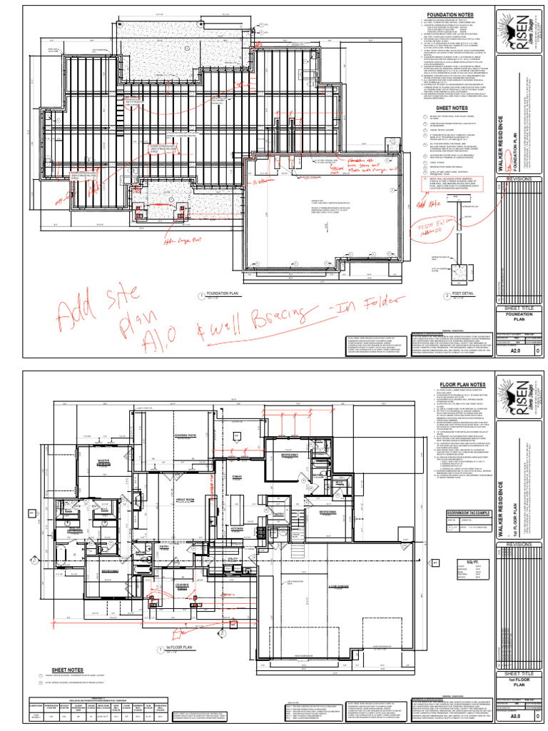 Foundation Plan for Walker Residence | PDF | Basement | Foundation ...