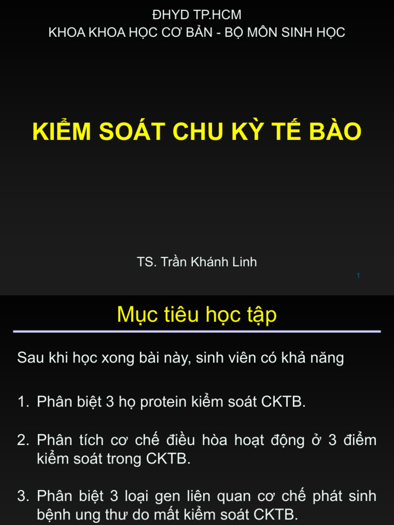 12. Kiểm soát chu kỳ tế bào | PDF