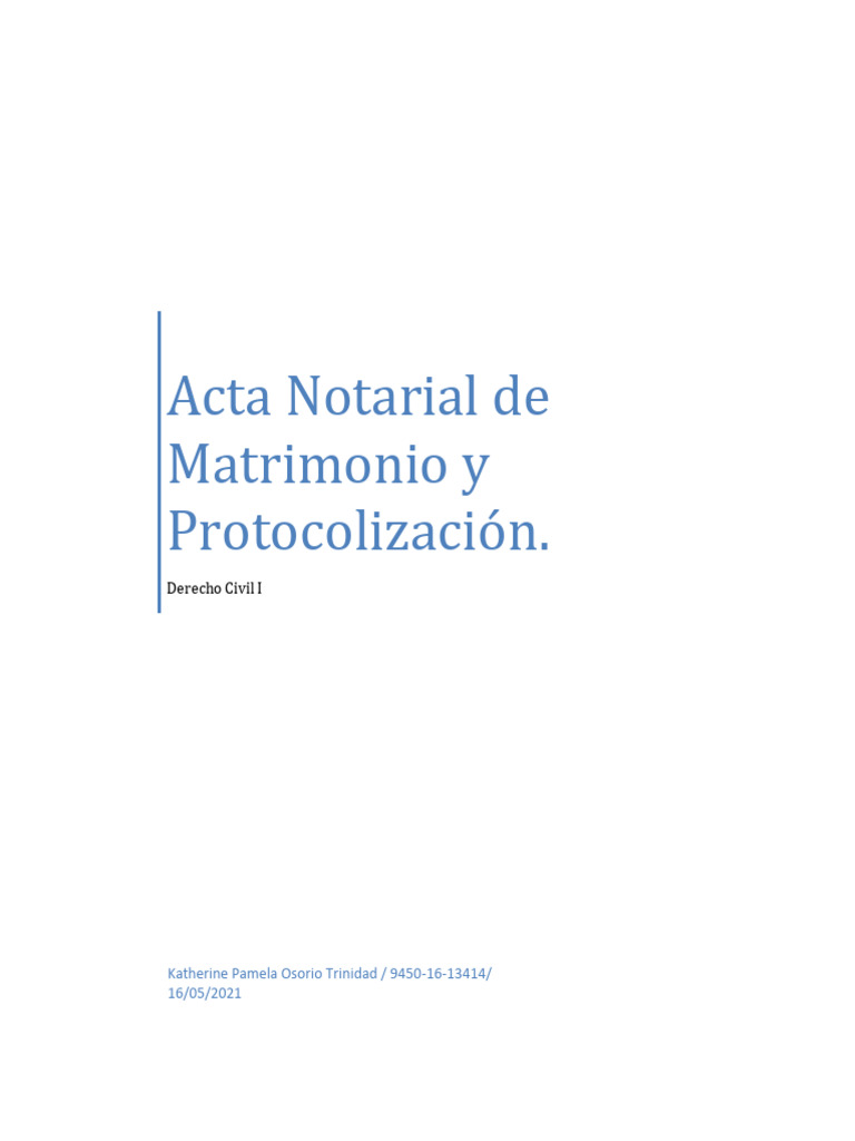 Acta Notarial de Matrimonio y Protocolización-Firmado | PDF | Ciencias sociales | Derecho