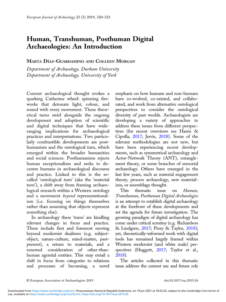 Digital Archaeologies: Transhuman Perspectives | PDF | Transhumanism | Posthuman